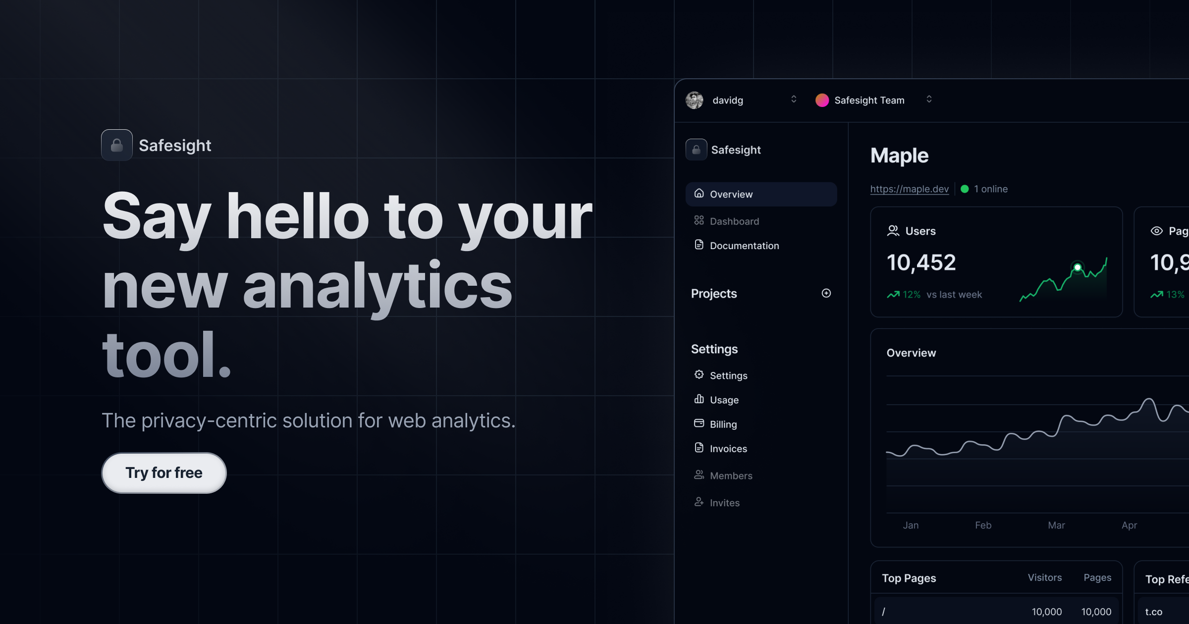 Safesight - Privacy Focused Web Analytics